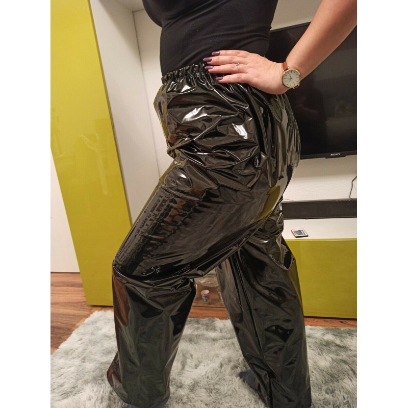 Adult SISSY GUMMIHOSE PVC Hose LACK Sporthose Gummi Unisex PLASTIC TROUSERS