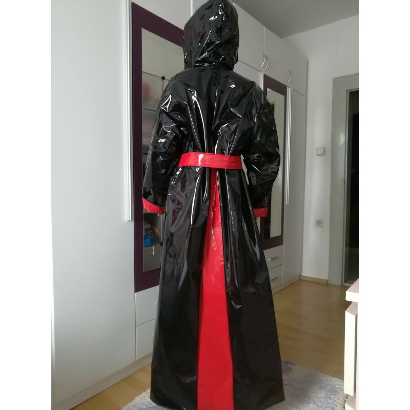 ZWEISEITIG TRAGBAR 2in1 PVC Regencape Lack Gummimantel Raincoat ...