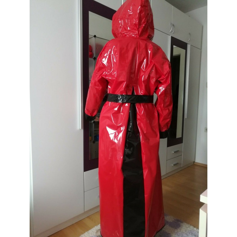 ZWEISEITIG TRAGBAR 2in1 PVC Regencape Lack Gummimantel Raincoat ...