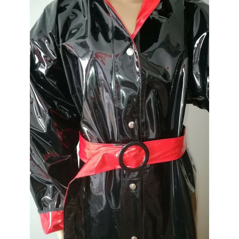 ZWEISEITIG TRAGBAR 2in1 PVC Regencape Lack Gummimantel Raincoat ...