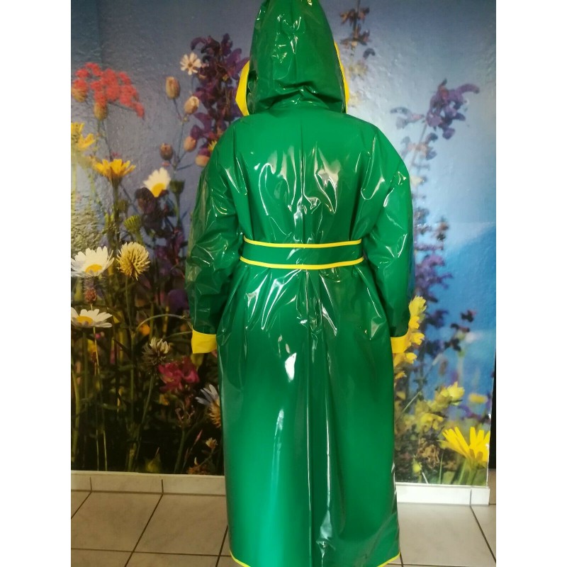 ZWEISEITIG TRAGBAR 2in1 PVC Regencape Lack Gummimantel Raincoat ...